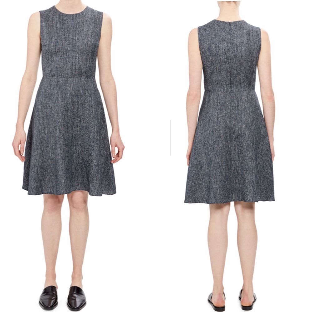 Theory Stretch Wool Zip Back Dress - Gem